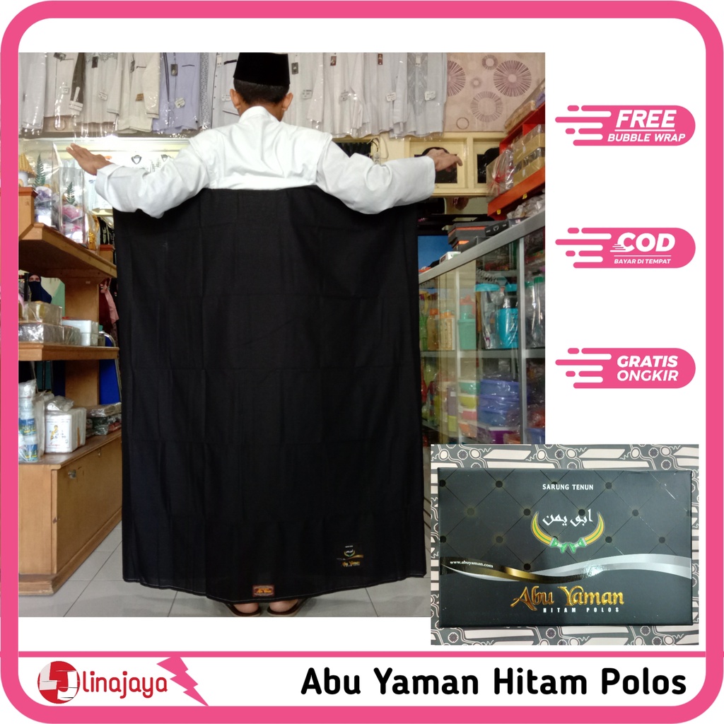 Jual Sarung Hitam Polos ABU YAMAN | Shopee Indonesia