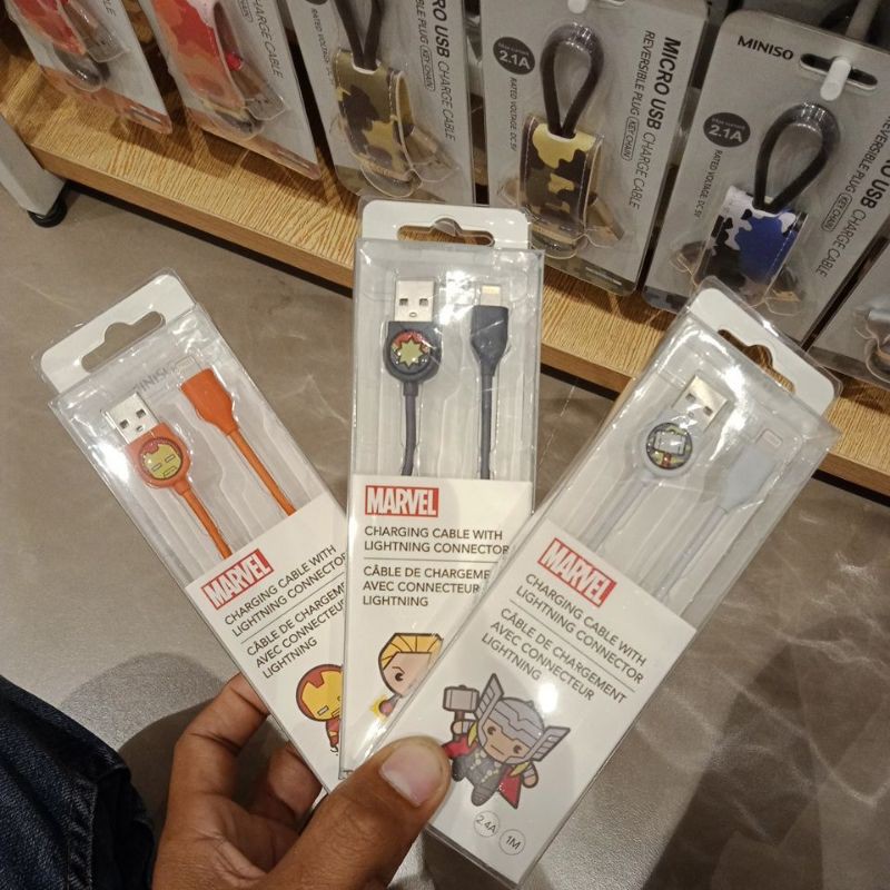 Jual Charging cable iphone marvel miniso | Shopee Indonesia