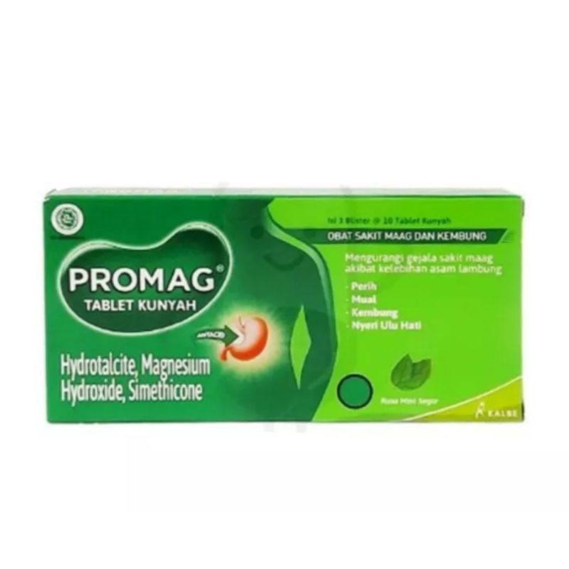 Jual Promag 30tablet obat sakit maag dan kembung - 1 kotak 3 blister ...