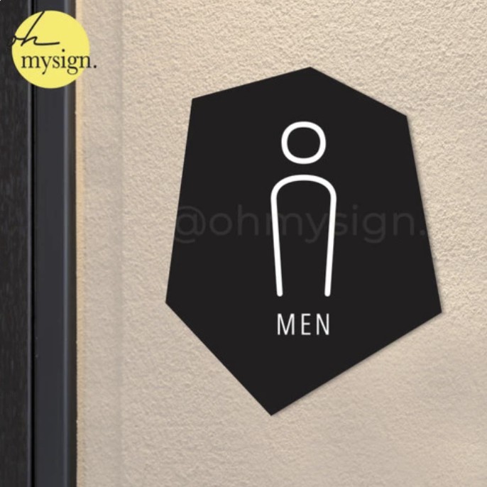 Jual Acrylic Toilet Sign Men Pria | Toilet Sign Printed Akrilik Modern ...