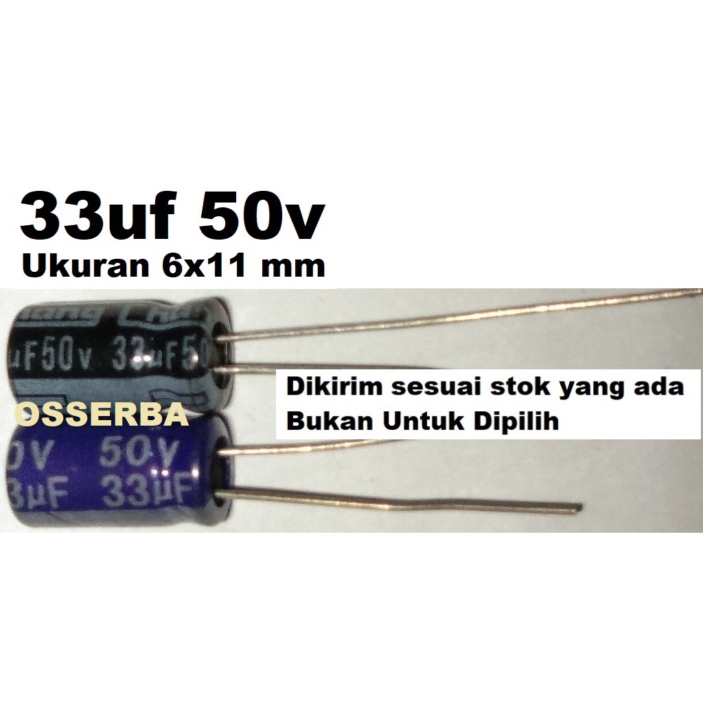 Jual Elco 33uF 50V Elko Elektrolit Kapasitor | Shopee Indonesia