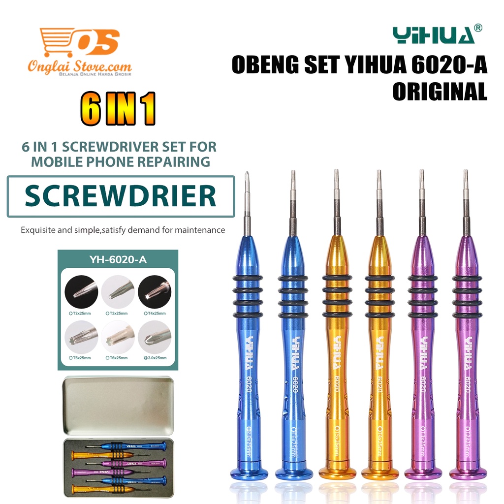 Jual Obeng Set Service HP YIHUA Screwdriver Set Teknisi HP 6020-A ...