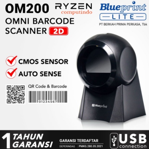 Jual Omni Barcode Scanner OM200 BLUEPRINT 2D QR Code | Shopee Indonesia