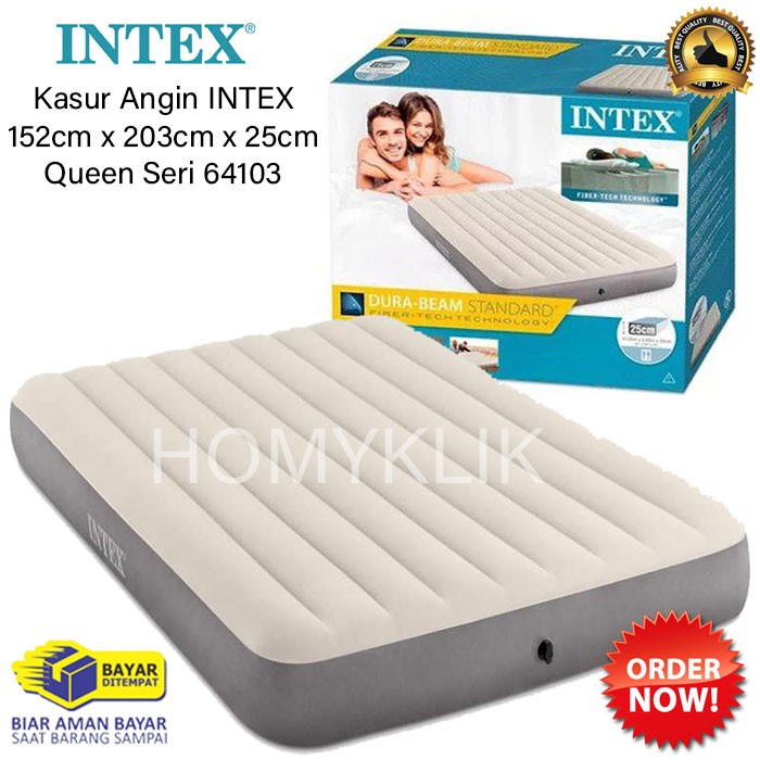 Jual Kasur Angin INTEX Jumbo Durabeam Queen Seri 64103 Size ...