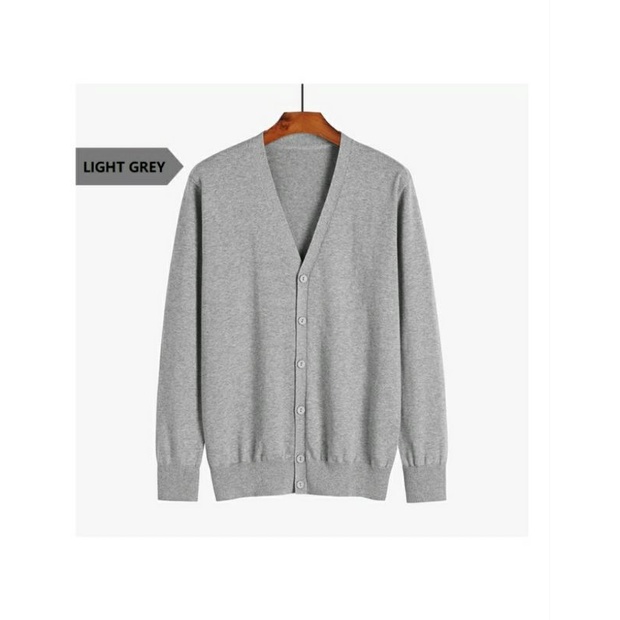 Jual Cardigan Clean light grey / Cardigan Pria Kekinian Warna light ...