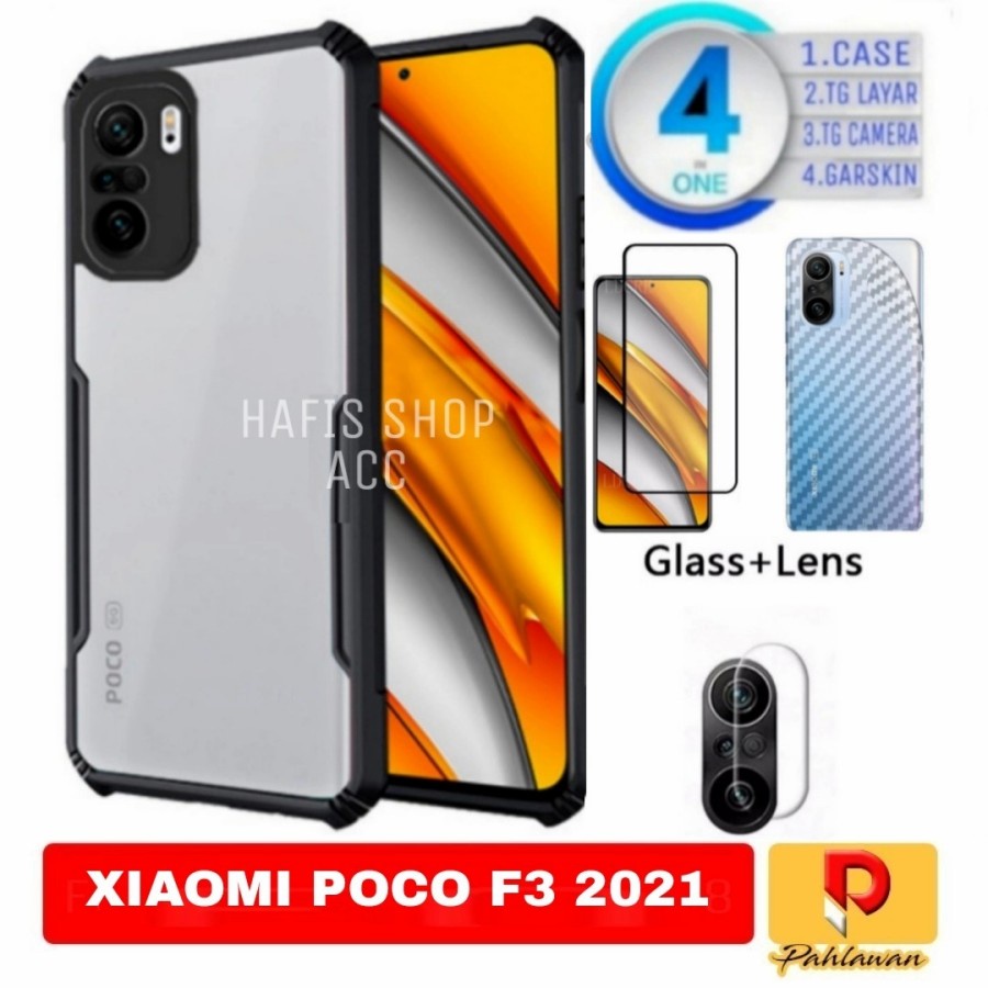 Jual Case Xiaomi Poco F3 2021 Tpu Tranparan+Tg Warna+Tg Camera+Garskin ...