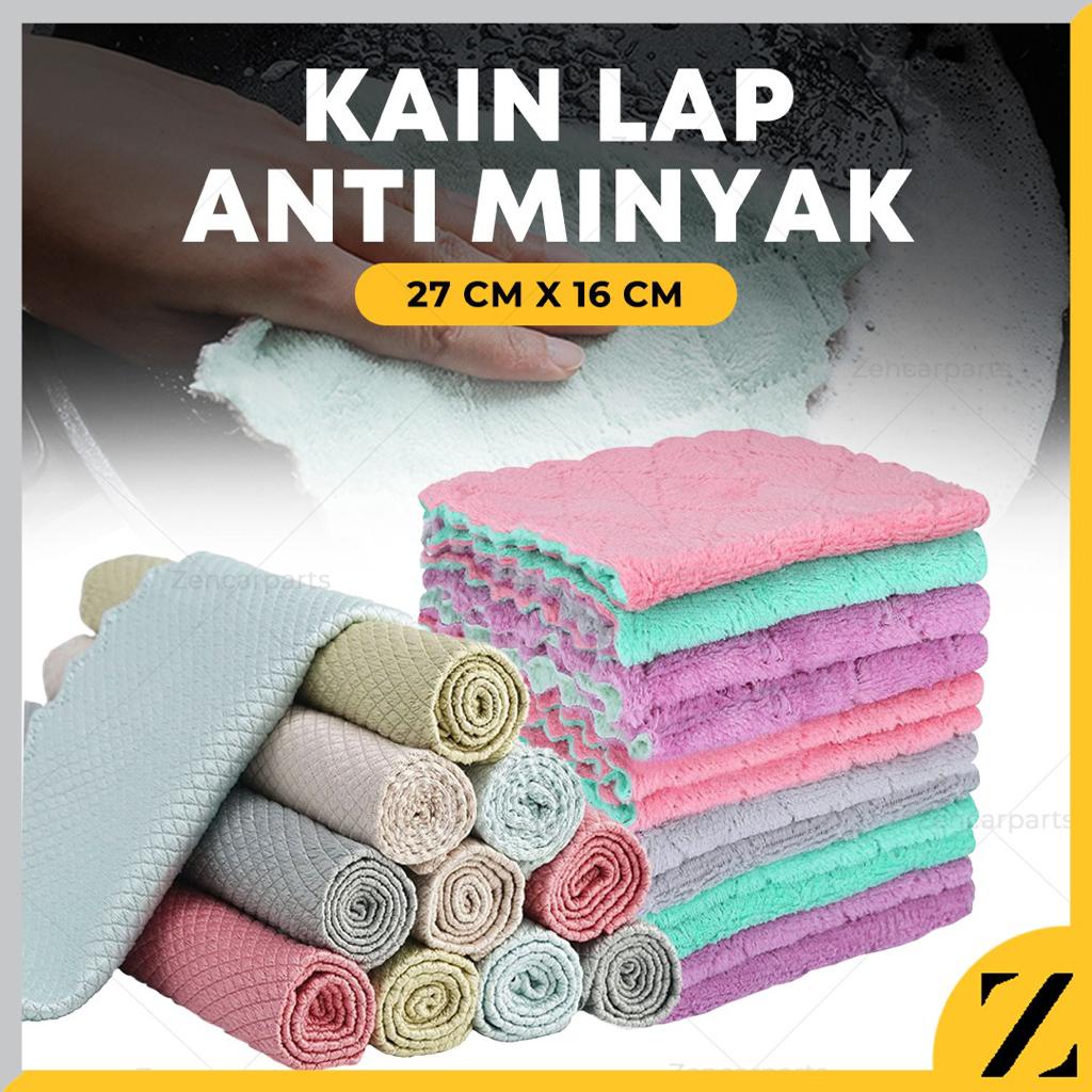 Jual Kain Lap Anti Minyak Piring Dapur Meja Microfiber Cuci Hand Towel ...