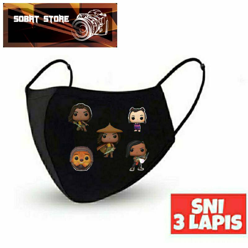 Jual Mask Raya and The Last Dragon Character Naga chibi / Masker sablon ...