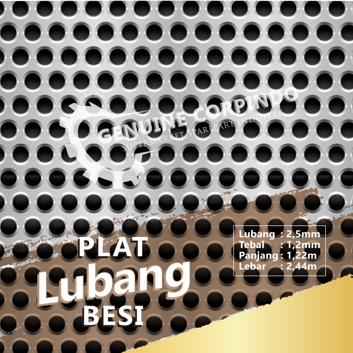 Jual Plat Lubang Besi 2,5 mm X Tebal 1,2 mm X 1,22 M X 2,44 M | Shopee ...