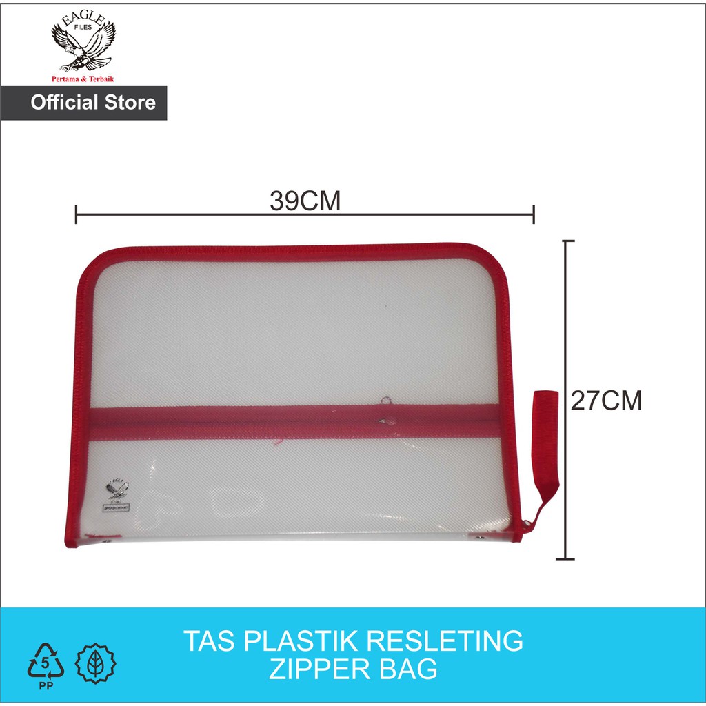 Jual EAGLE Zipper Bag F4 (Folio) / Map Zipper / Map Plastik Resleting E ...