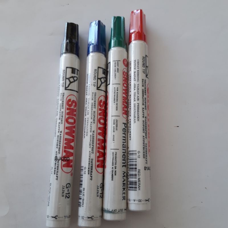 Jual spidol snowman permanent / spidol permanent snowman G-12 / spidol ...