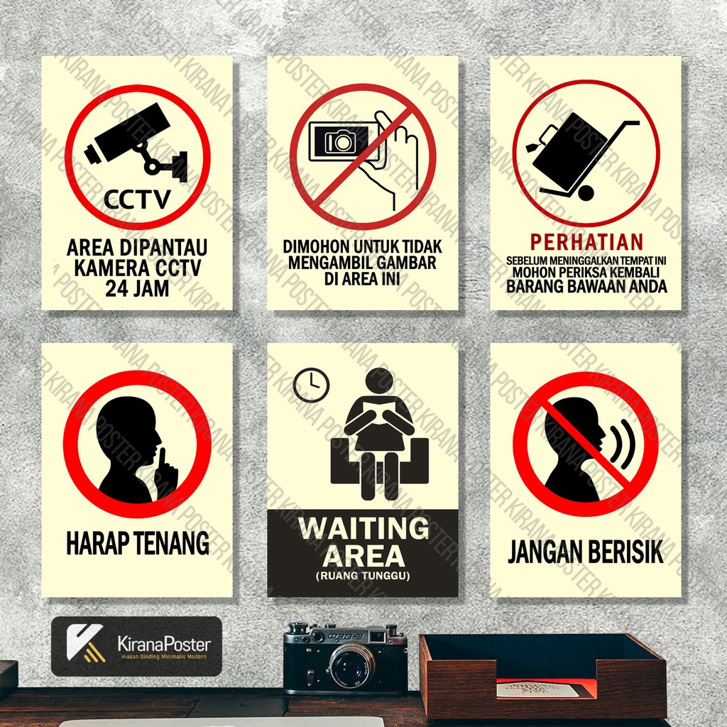 Jual Hiasan dinding kantor Dekorasi rumah Poster cctv Wall decor Poster ...