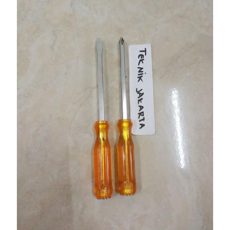 Jual Produk Terbaik] Obeng Ketok Set 4" Min Dan Plus Go Trhru (2Pcs ...