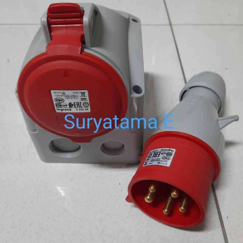 Jual Legrand set Plug + Surface Mounting Socket 32A 5 Pin 3P+N+E | Shopee Indonesia