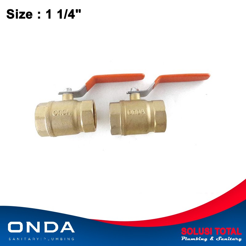Jual Ball Valve ONDA Kuningan 1 1/4" Stop Kran 1-1/4 Inch brass Keran | Shopee Indonesia