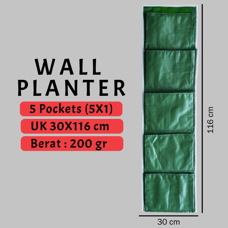 Jual Wall Planter Bag 5 Kantong / Pot Tanaman / Pot Dinding ( vertical ...