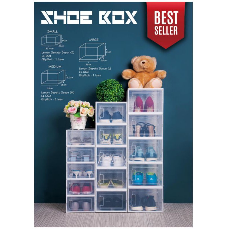 Jual Box Kotak Sepatu Akrilik JUMBO IMPORT Transparan portable Tempat ...