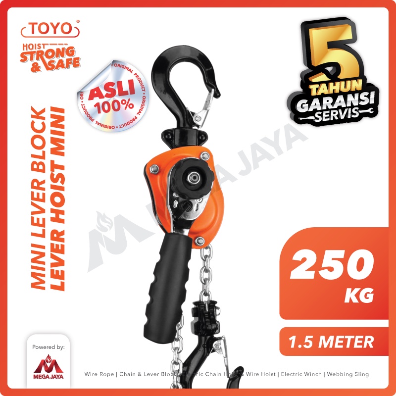 Jual TOYO Mini Lever Block / Lever Hoist 250 Kg x 1.5 Meter | Shopee ...