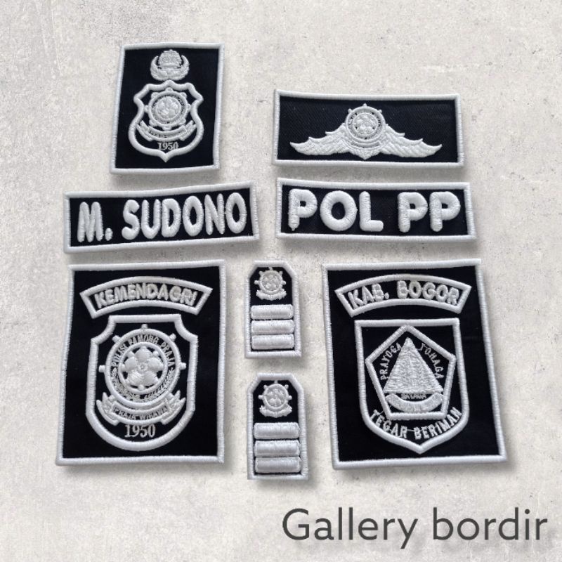 Jual logo bordir pol pp timbul hitam putih | Shopee Indonesia