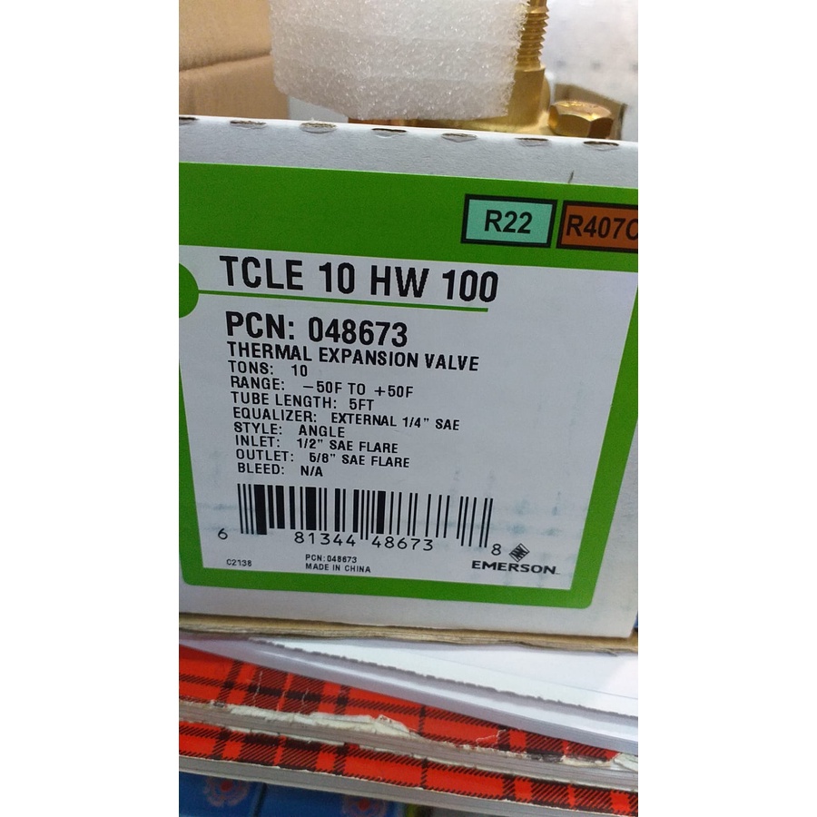 Jual EXPANSION VALVE - EXPANSI EMERSON R22 1/2" X 5/8" ODF TCLE 10 HW 100 freon R22-R407 ...