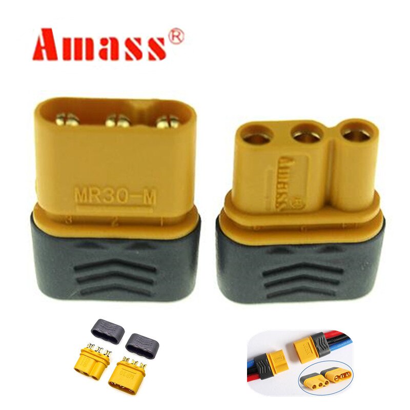 Jual Konektor AMASS MR30 MR 30 MR-30 Male Female Connector Plug Lipo Battery 3Pin Untuk ESC ...