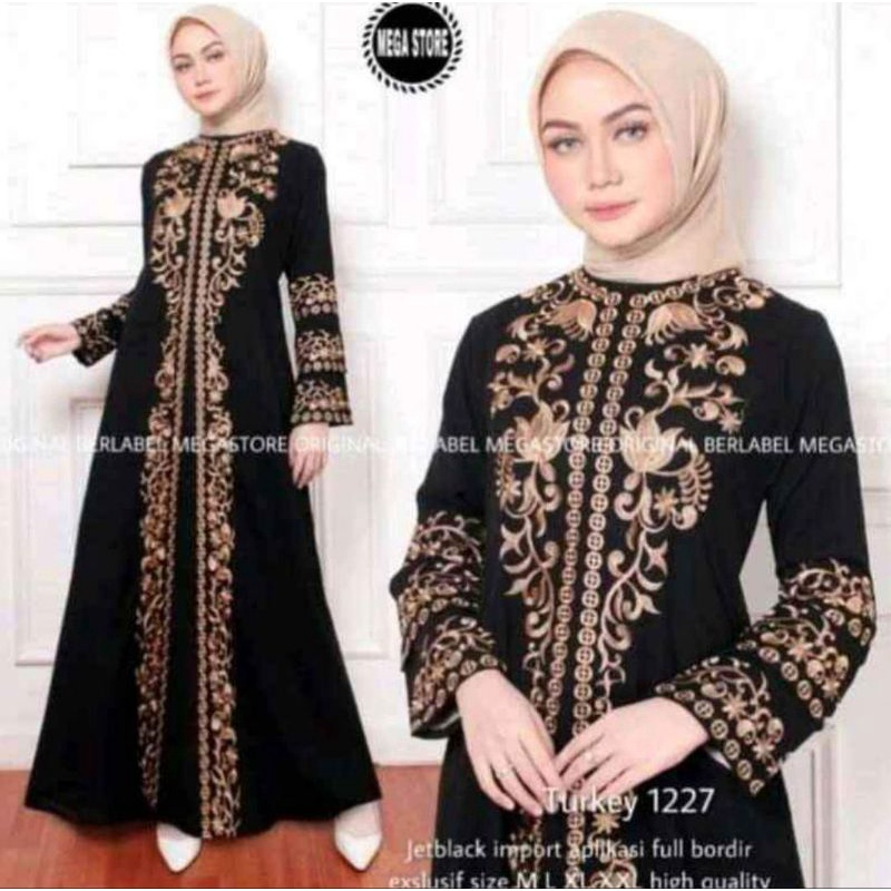 Jual Gallery Exclusive Abaya Hitam Gamis Bordir Dubai 445 Muslimah ...