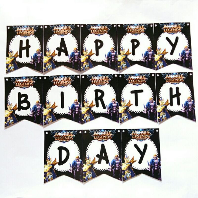 Jual banner bunting garland flag happy birthday ulang tahun hbd ultah ...