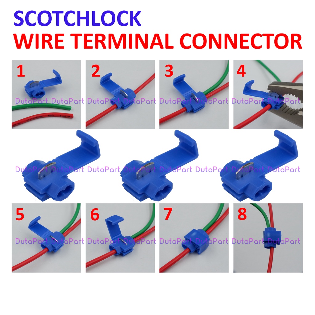 Jual Blue Quick Connect Scotch Lock Wire Jumper Kabel Connector ...