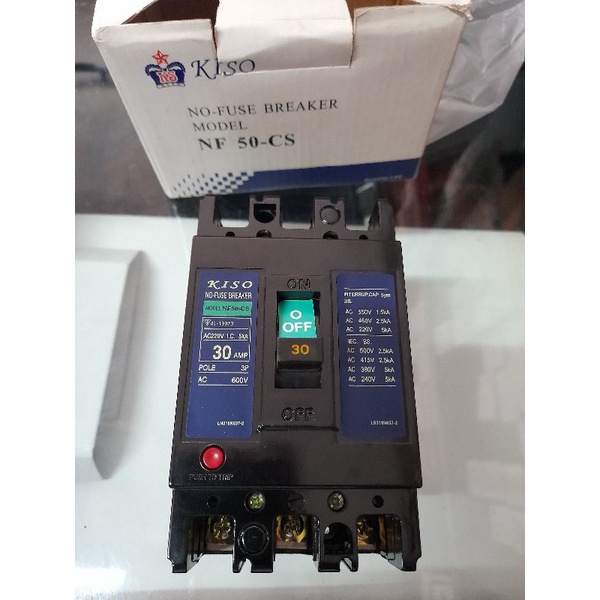 Jual No Fuse Breaker/NFB 30, 40, 50A 3P merk KISO | Shopee Indonesia