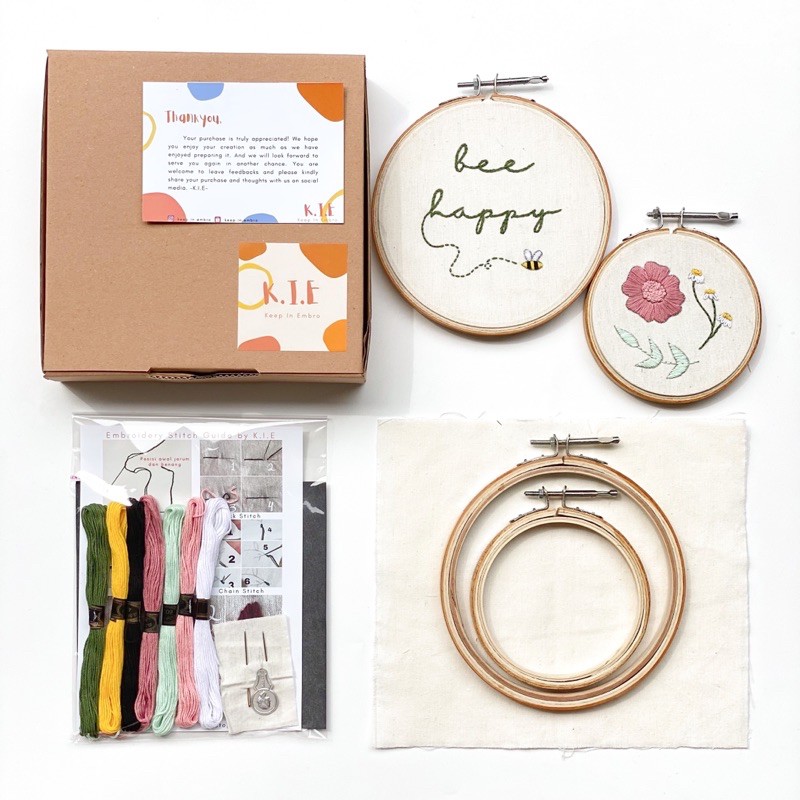 Jual EMBROIDERY KIT PACKAGE BEE HAPPY / Kit menyulam | Shopee Indonesia