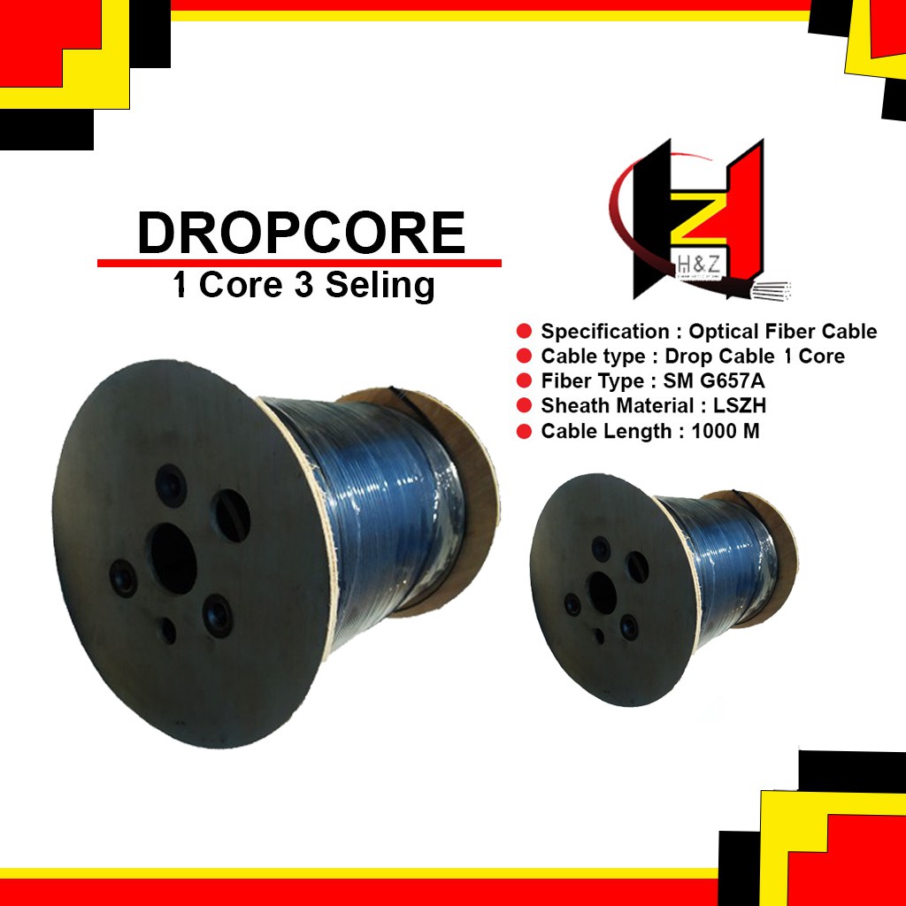 Jual Dropcore 1 Core 3 Seling FIBER TEKNO/Drop Cable 1C G657A 1000M ...