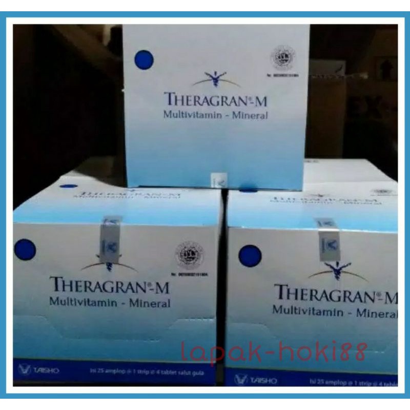Jual Multivitamin dan Mineral Theragran M 1 box isi 25 strip | Shopee ...