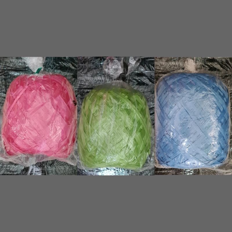 Jual Tali Rafia Warna Super (warna kilap) Merah,Biru,Hijau 1 KG ...