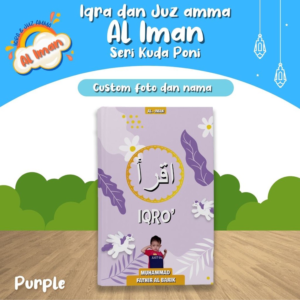 Jual Iqro dan Juz Amma Custom Cover Nama & Foto Anak Al Iman Hard Cover ...