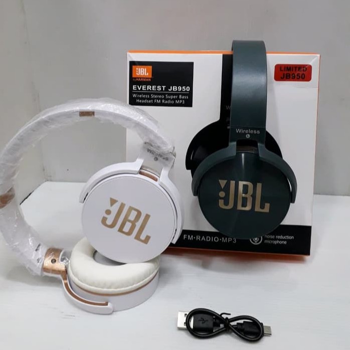 Jual JBL Everest JB950 Wireless Stereo Superbass Headset FM Radio MP3 ...