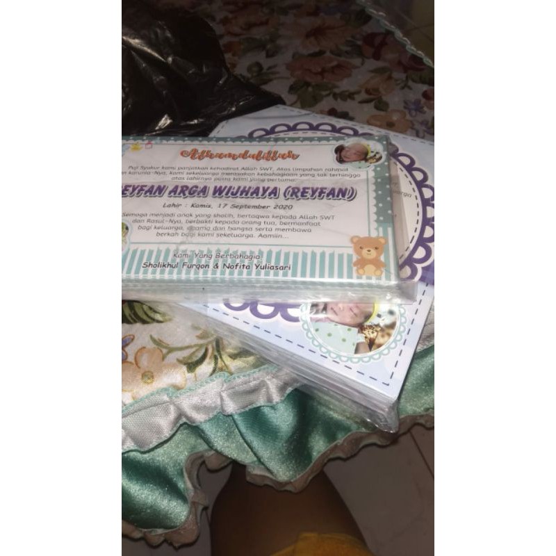 Jual BERWARNA 15×9cm - Lembaran/samir tutup dus/berkat syukuran aqiqah ...