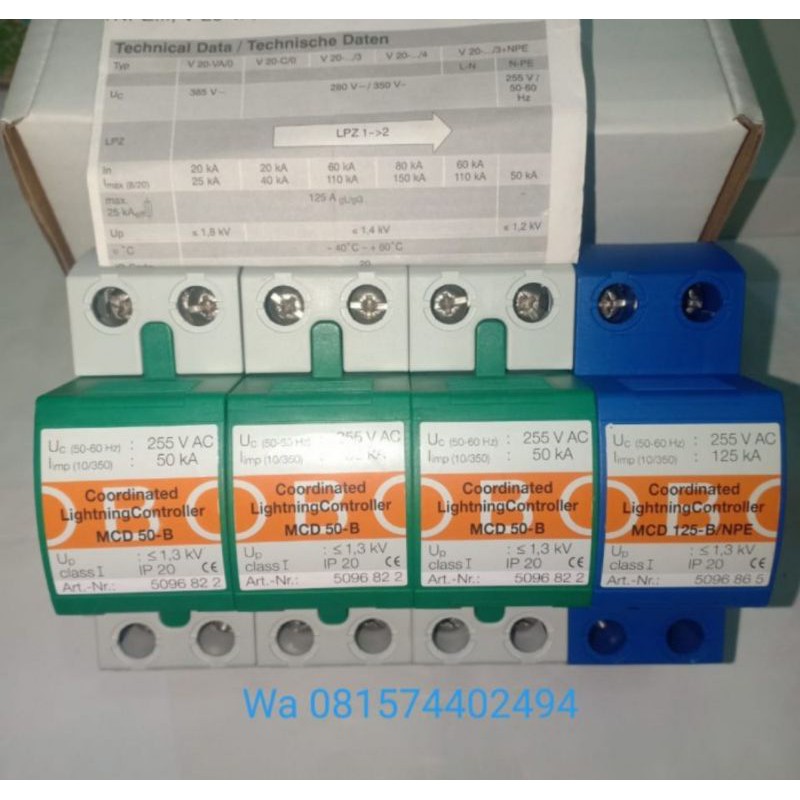 Jual Arrester OBO MCD 50-B/3 + MCD 125-B/NPE 4POLE 50KA Promo | Shopee Indonesia