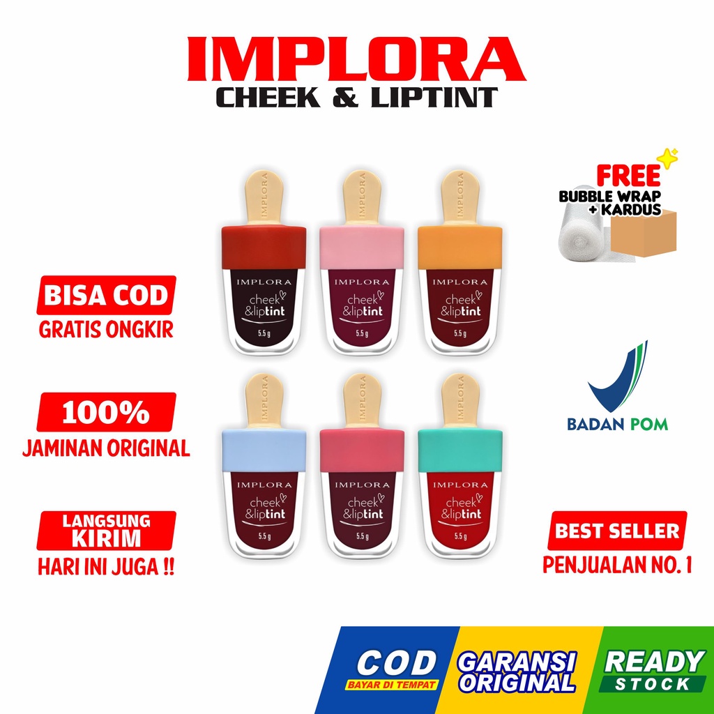 Jual Implora Liptint Cheek Liptin Bibir Original Cream Perona Bibir dan ...