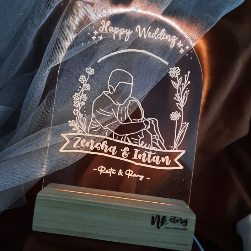 Jual [PROMO] LETTERING AKRILIK KUBAH LAMPU LED KOTAK AKRILIK MAHAR ...