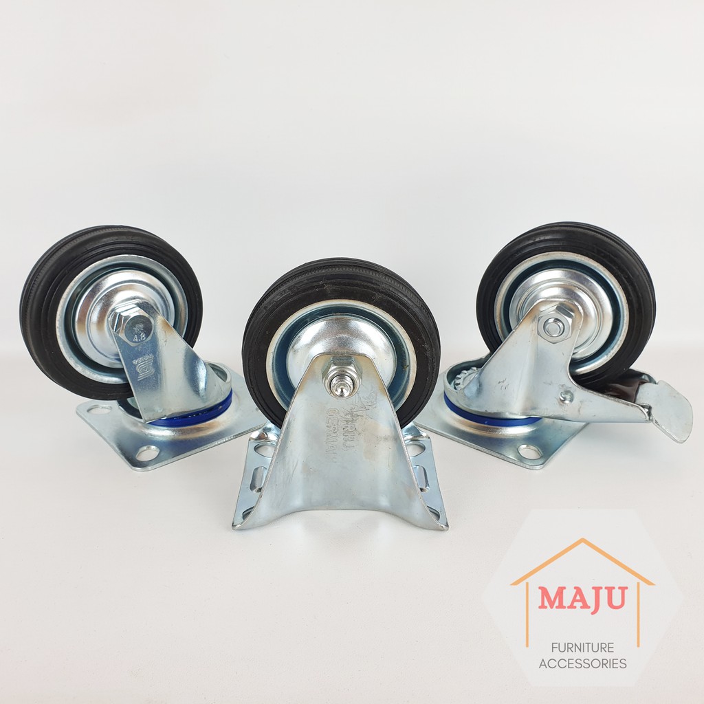 Jual Roda Trolley 3" Triple-S RHJ Hidup Mati Rem (Roda Gerobak, Roda ...