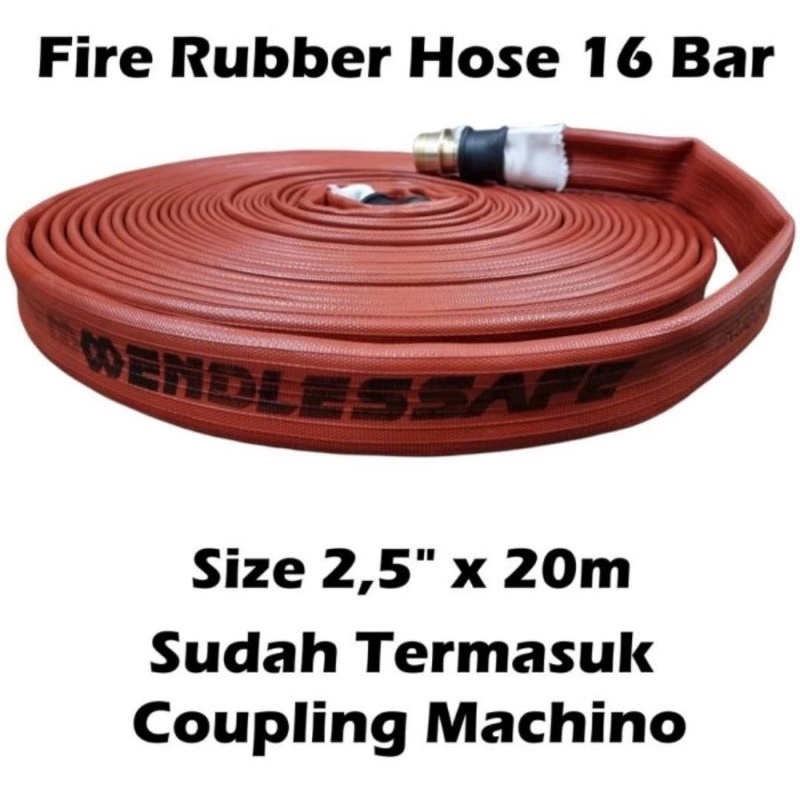 Jual FIRE HOSE RUBBER/SELANG PEMADAM HYDRANT MERK ENDLESSAFE 2,5 INCH X 20M | Shopee Indonesia