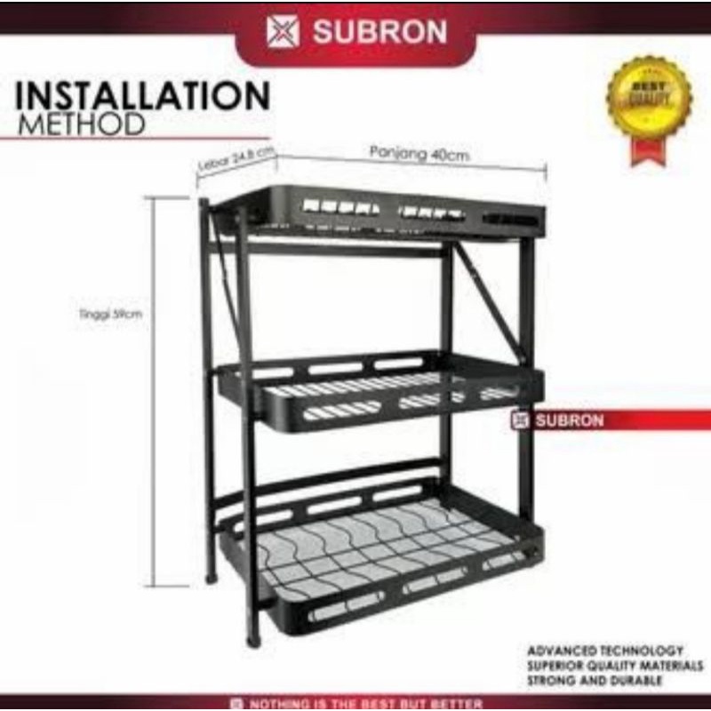 Jual Rak piring hitam stainless 3 susun / Rak stainless hitam | Shopee ...