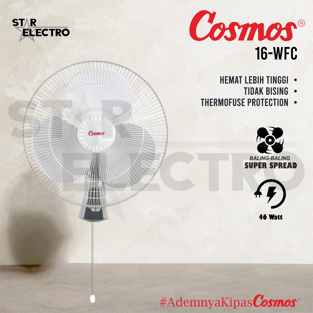 Jual COSMOS WALL FAN / KIPAS ANGIN 16 WFC / 16-WFC (16 INCH) | Shopee Indonesia