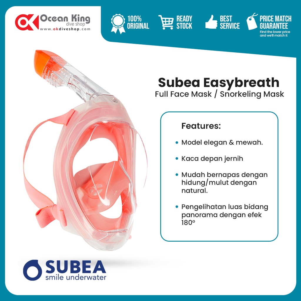Jual FULL FACE MASK EASYBREATH BY SUBEA / SNORKELING MASK | Shopee ...