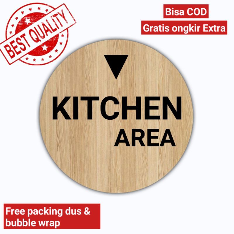 Jual PAPAN TANDA "KITCHEN AREA", PAPAN TULISAN, DEKORASI DINDING ...