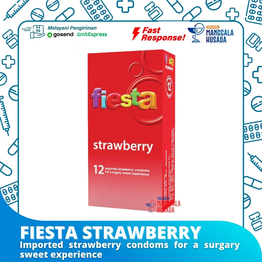 Jual KONDOM FIESTA RASA STRAWBERRY PER BOX ISI 12 PCS | Shopee Indonesia