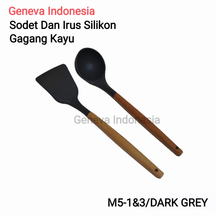 Jual Sendok Goreng Dan Sendok Sop Sodet Irus Silikon Gagang Kayu Food ...