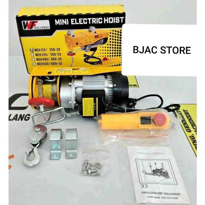Jual Mesin Katrol Elekterik / Mini Electric Hoist Willfred 1 Phase 125/ ...