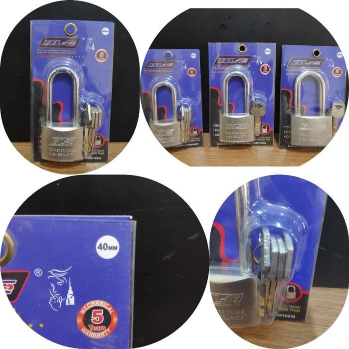 Jual Gembok Leher Panjang BLC Nekel Long Neck Padlock 40 50 60 mm ...
