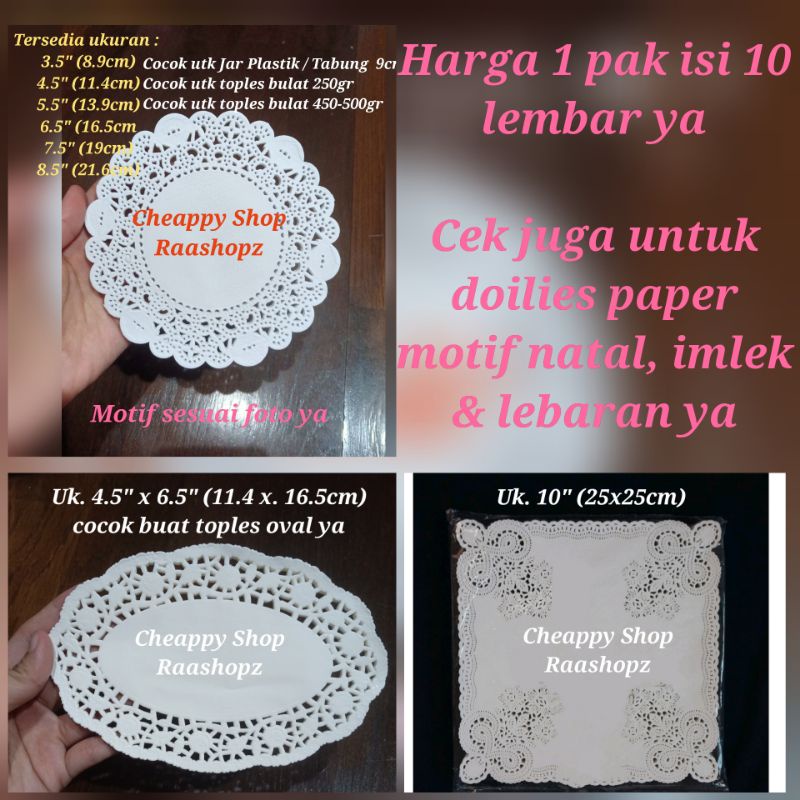 Jual 10 pcs Doilies paper Doyleys Paper Lace Tatakan Alas Toples Alas ...
